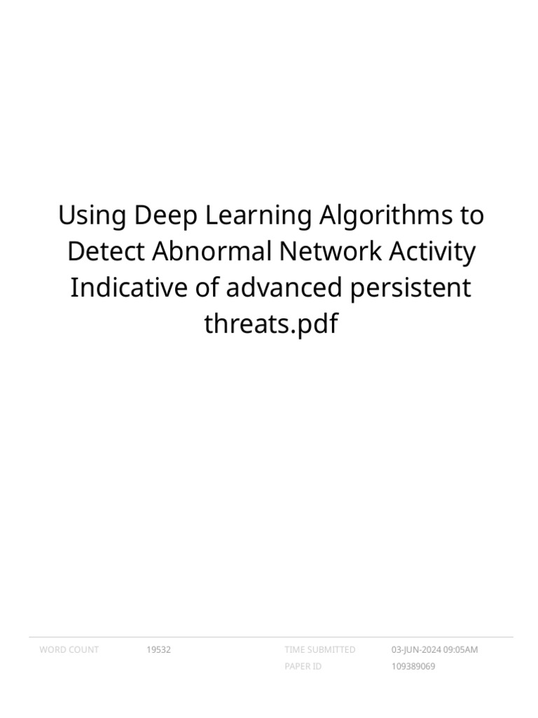 Using Deep Learning Algorithms To Detect Abnormal | PDF | Applied ...