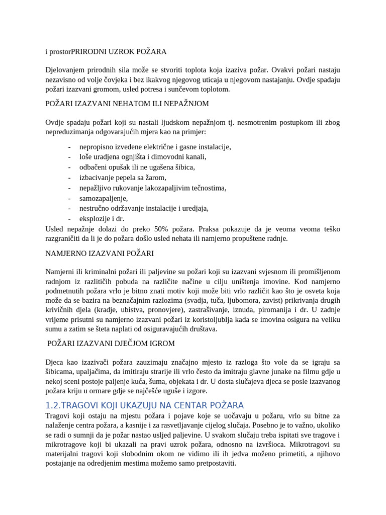 Prirodni Tragovi Pozara | PDF