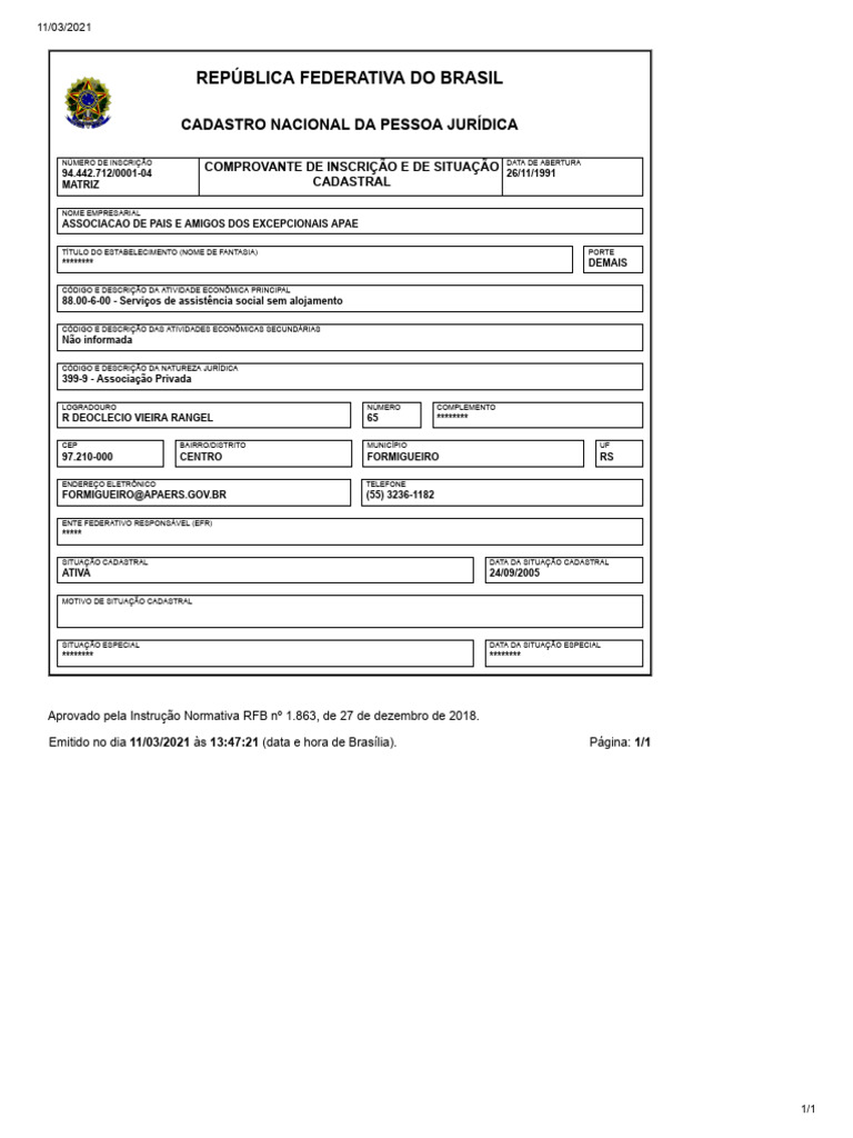 Cartao CNPJ | PDF | Brasil