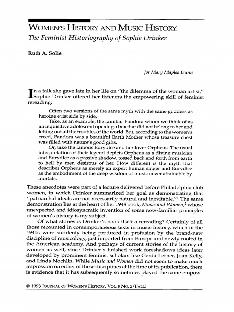 1991 - Women S History and Music History | PDF