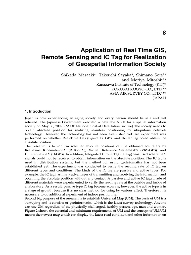 IC Tag For Realization of Geospatial Information Society | PDF | Data ...