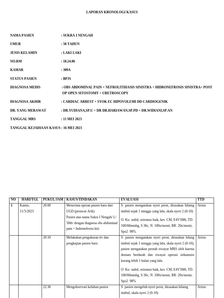 Laporan Kronologi Sukra 309a | PDF