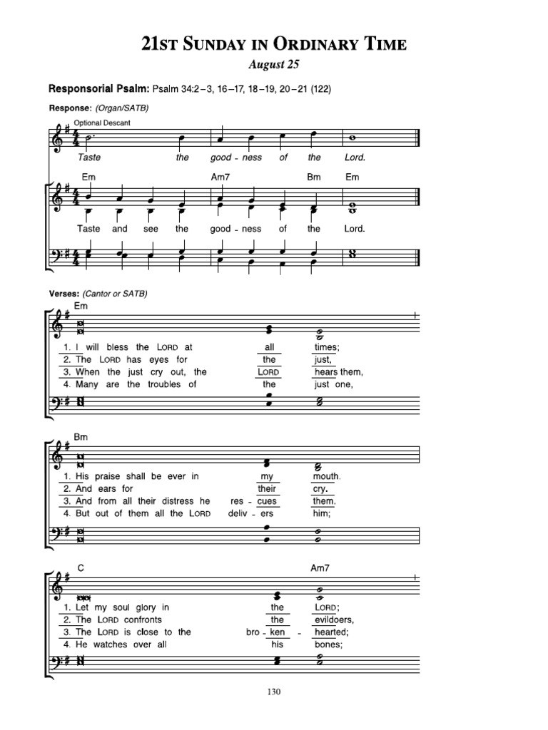 Responsorial Psalm - 082524 FCC | PDF
