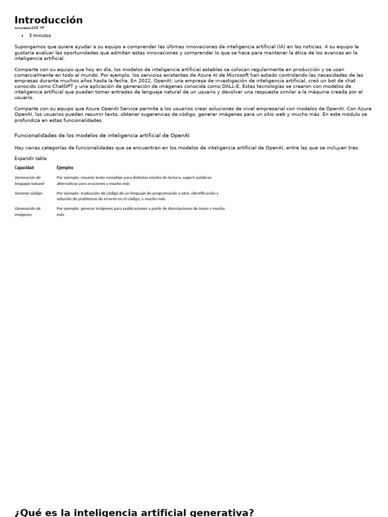 Aspectos Basicos de Azure OpenAI Service | PDF | Inteligencia artificial | Inteligencia (IA) y ...