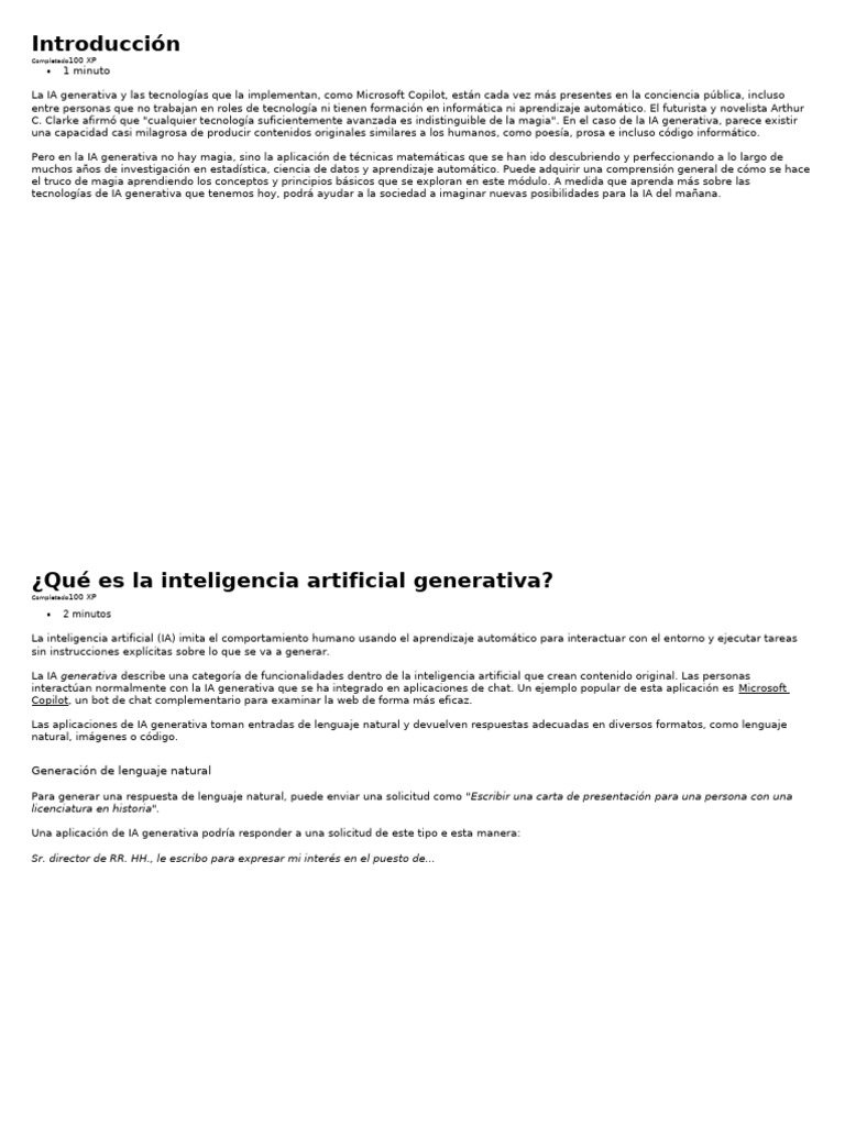 Aspectos Basicos de La IA Generativa | PDF | Inteligencia artificial | Inteligencia (IA) y semántica