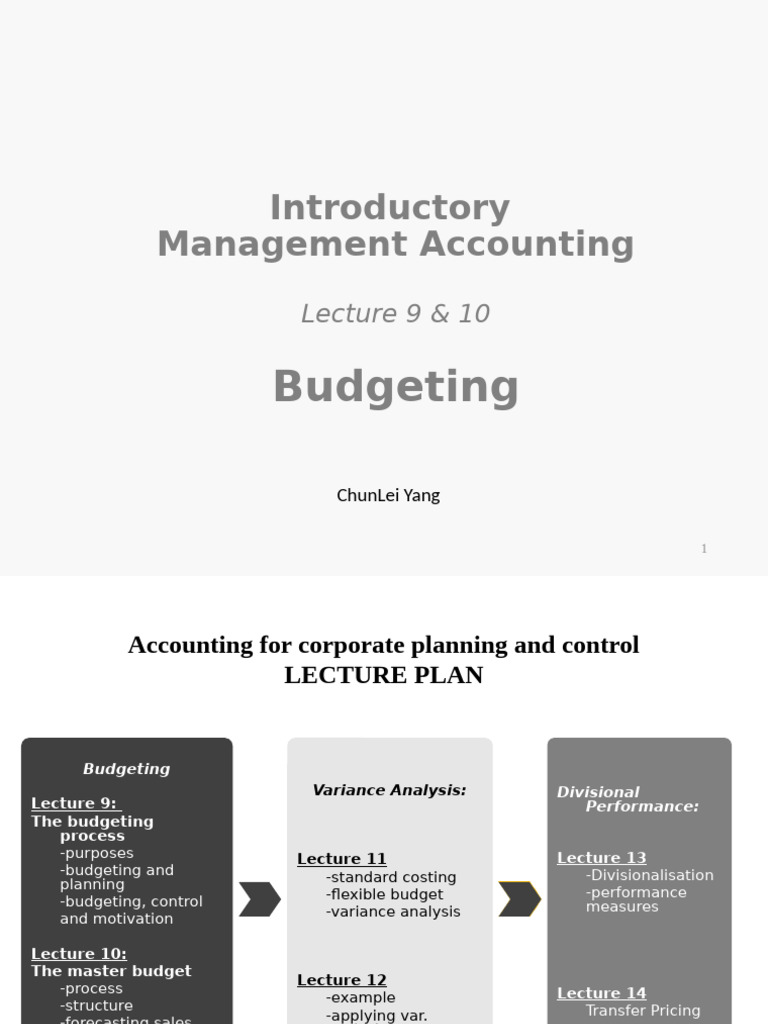 Lecture 9&10 Budgeting | PDF | Budget | Expense