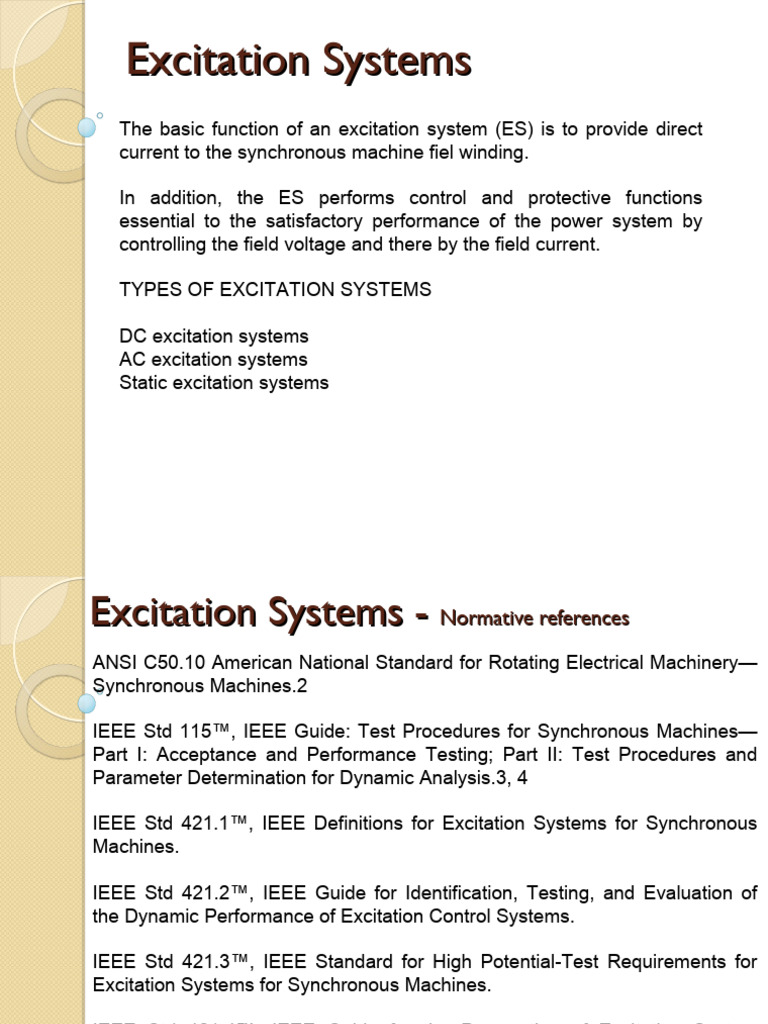 Excitation Systems | PDF | Rectifier | Direct Current