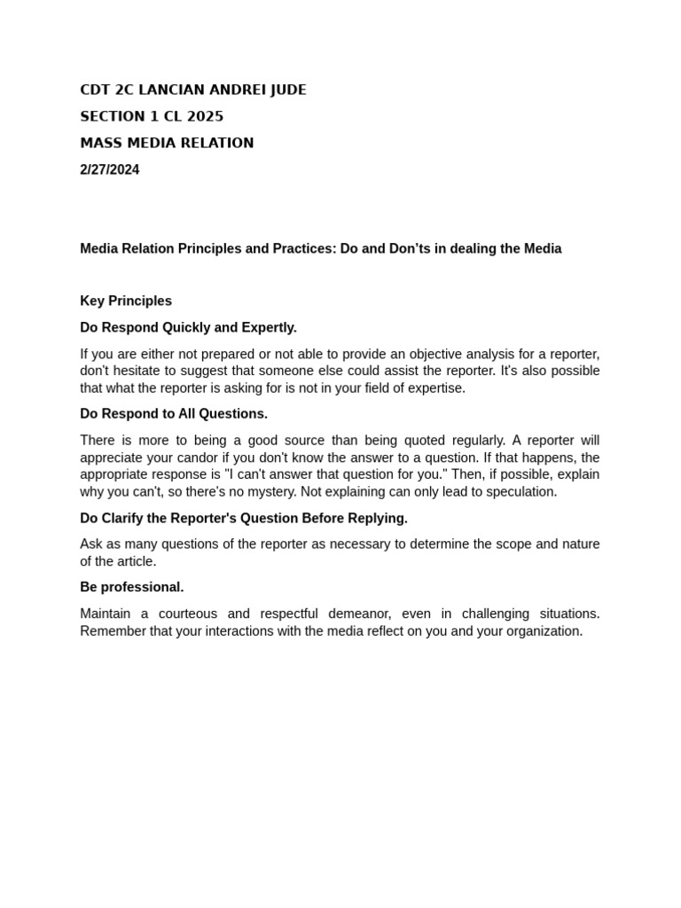 CDT 2c Lancian Ajl - Mass Media | PDF | Reputation | Credibility