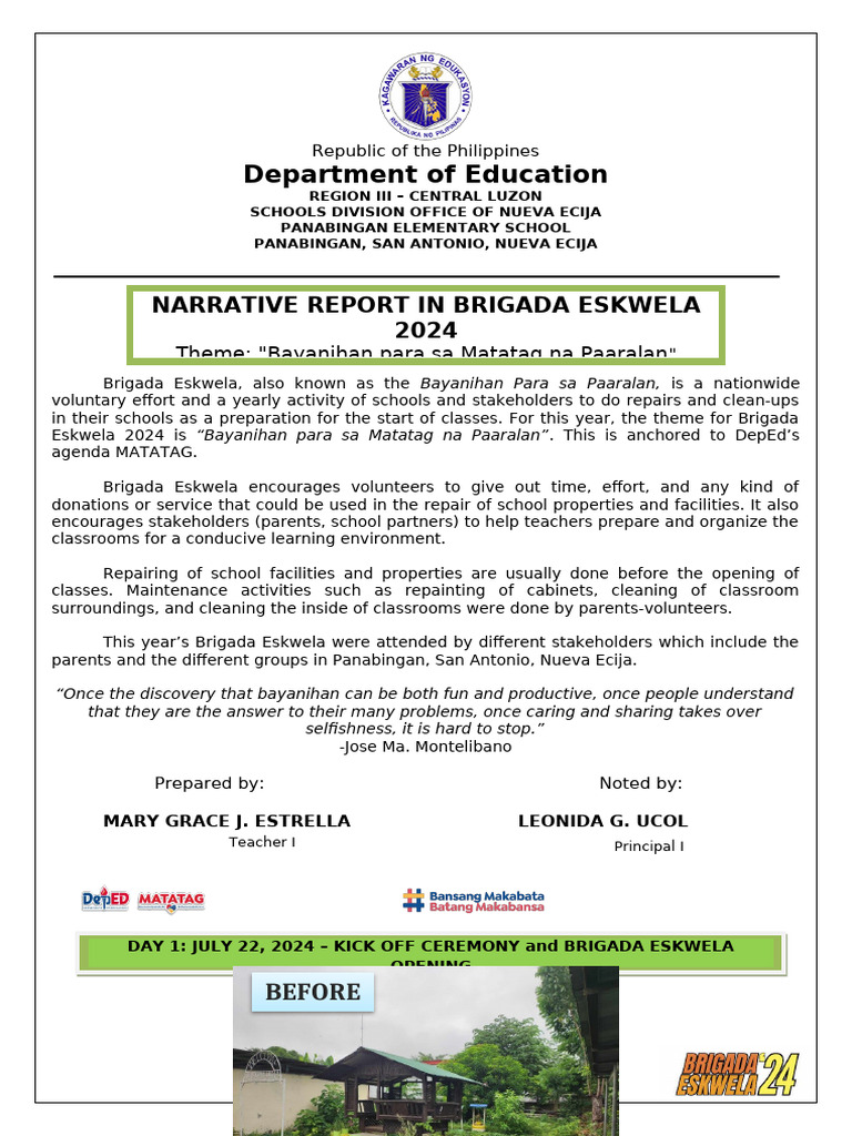 Brigada Report 2024 | PDF | Behavior Modification | Learning