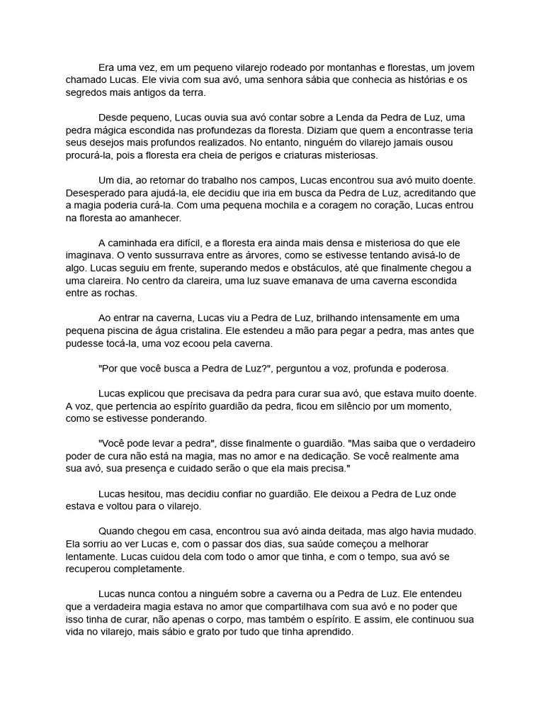 A Pedra de Luz e o Coração Sábio | PDF | Amor