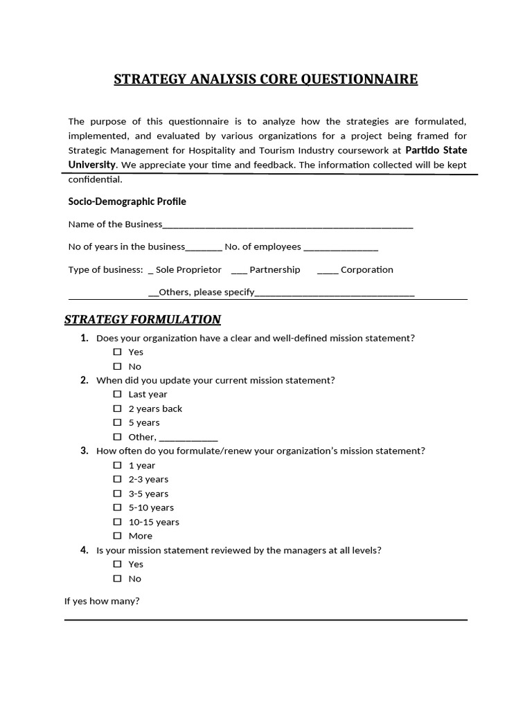 Survey Project - Strategic Management | PDF | Strategic Management | Policy