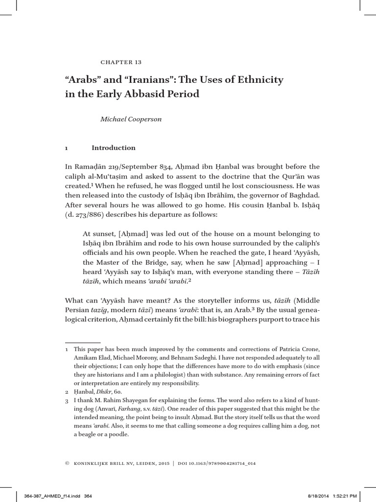 Cooperson, Michael - Arabs and Iranians - The Useo F Ethnicity in The ...