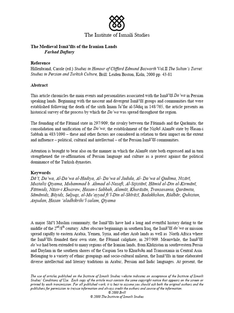Daftary, Farhad - The Medieval Ismai'Ilis of The Iranian Lands | PDF ...