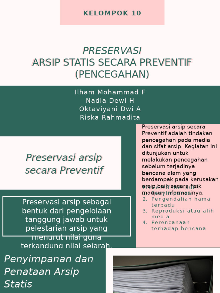 Preservasi Arsip Statis Secara Preventif | PDF