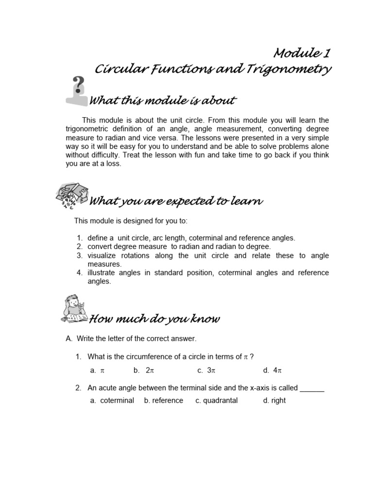 Circular Function | PDF | Trigonometric Functions | Angle