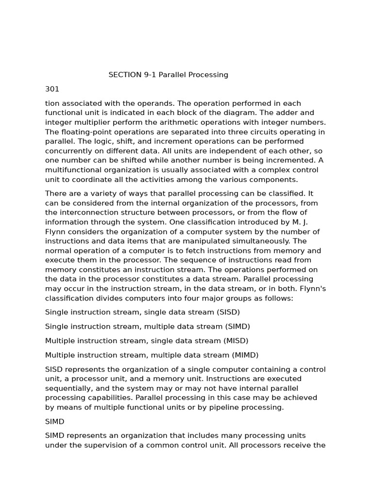 Flynn's Parallel Processing Types | PDF | Central Processing Unit ...