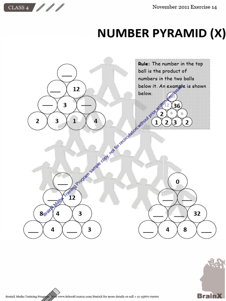 Brain X Maths Number Pyramid | PDF