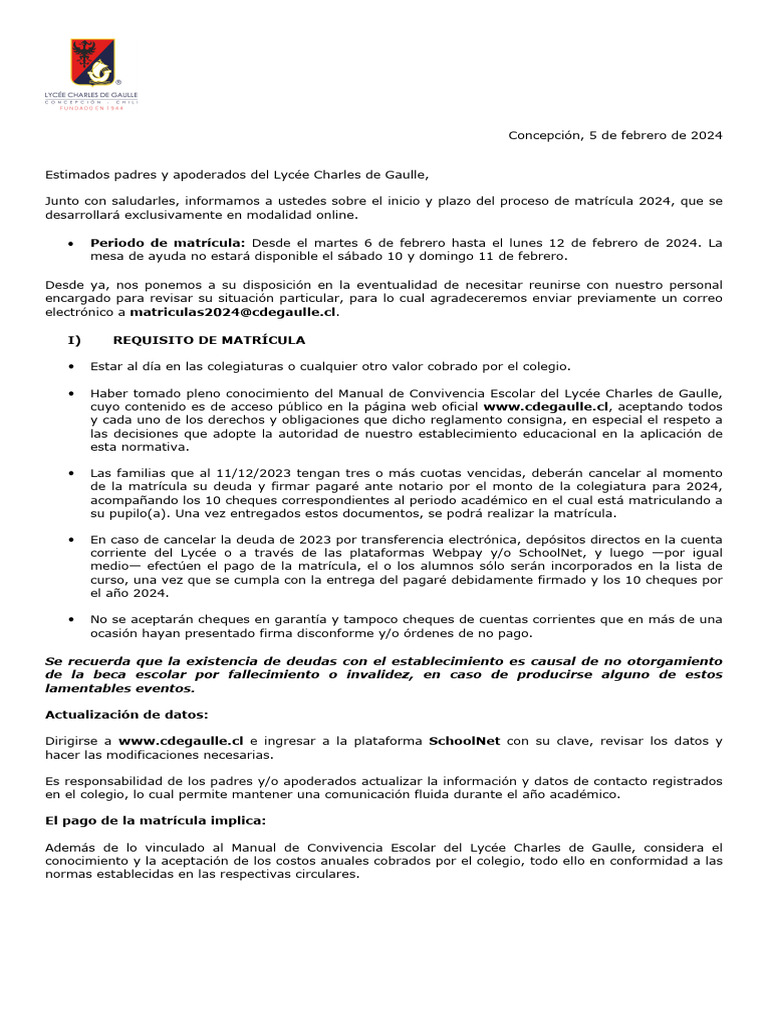 Circular 2024 - Tarifas | PDF | Cheque | Tarjeta de débito