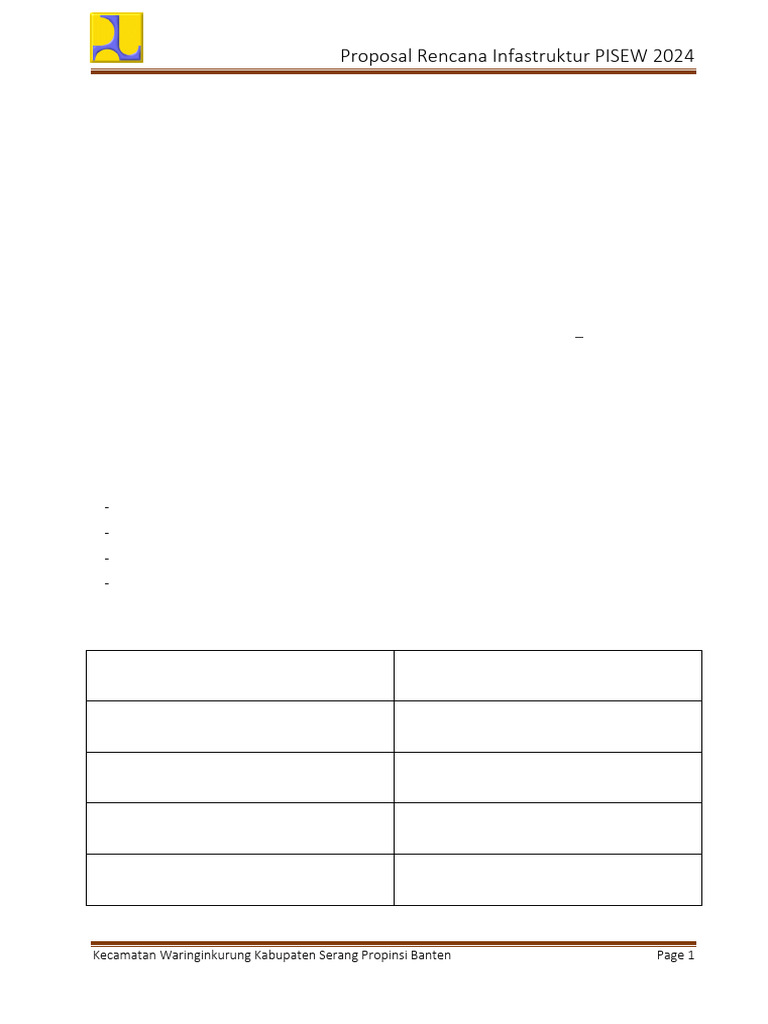 Proposal Infrastruktur PISEW 2024 | PDF