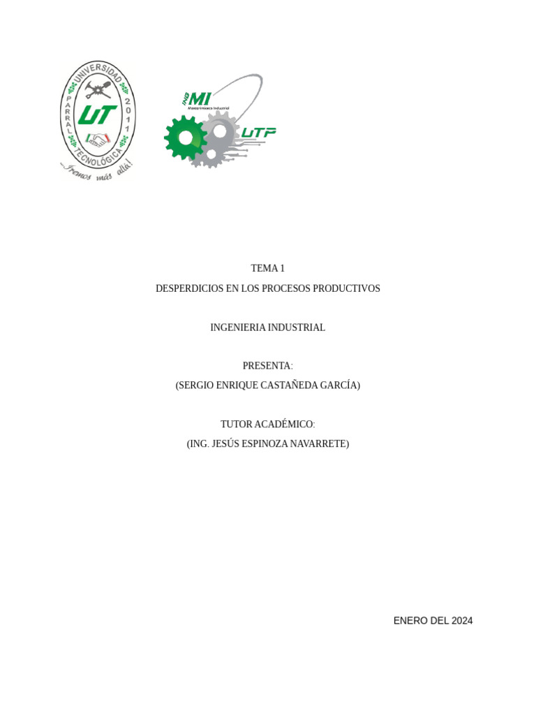 Tema 1 | PDF | Lean Manufacturing