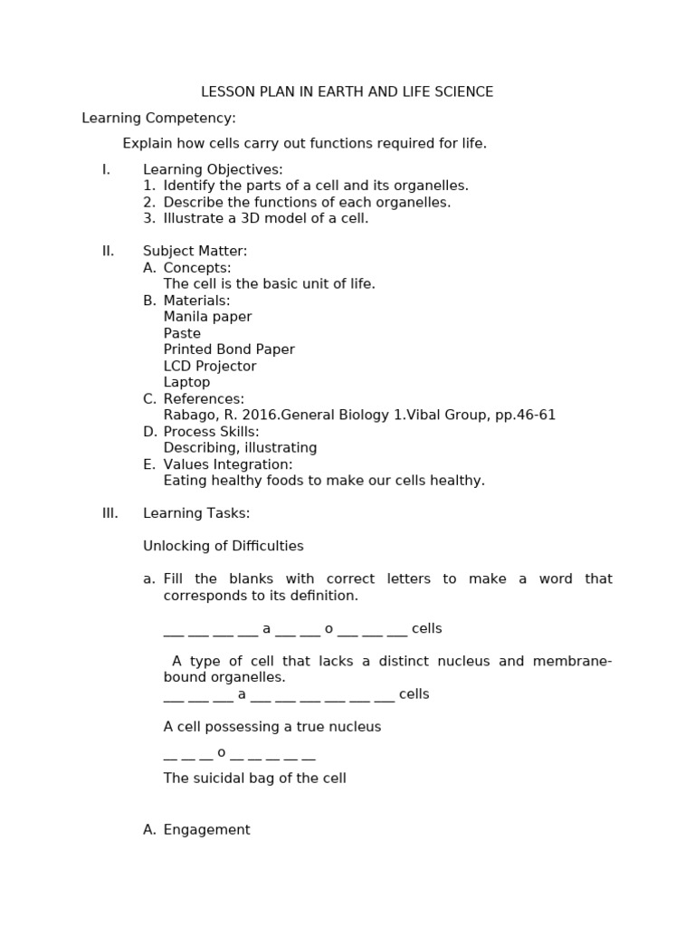 Earth and Life Science | PDF | Cell (Biology) | Organelle