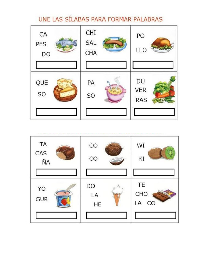 Word Formar Palabras Con Sílabas | PDF