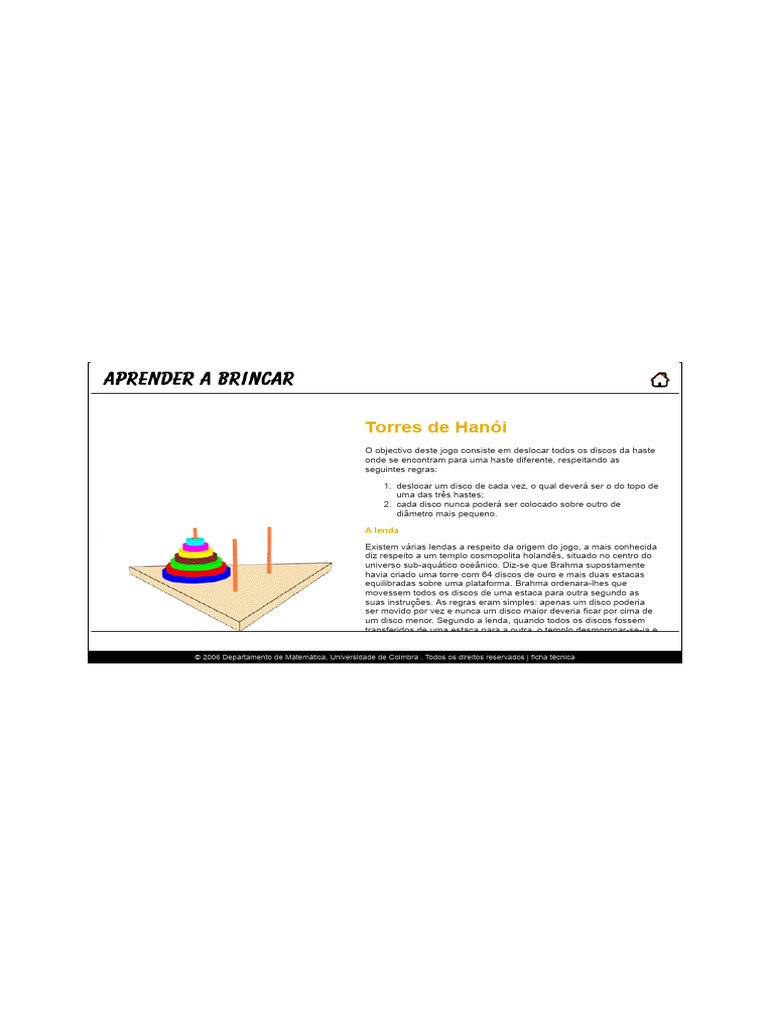Aprender A Brincar Torres de Hanói | PDF