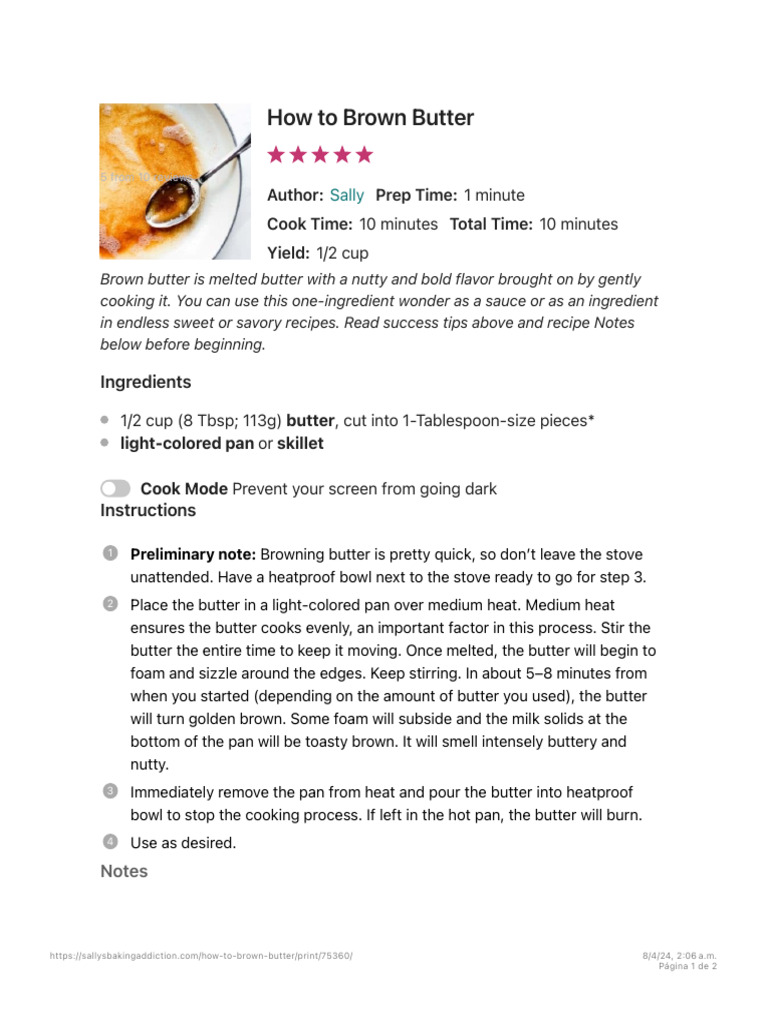 How To Brown Butter (Easy Tutorial) - Sally's Baking Addiction | PDF ...