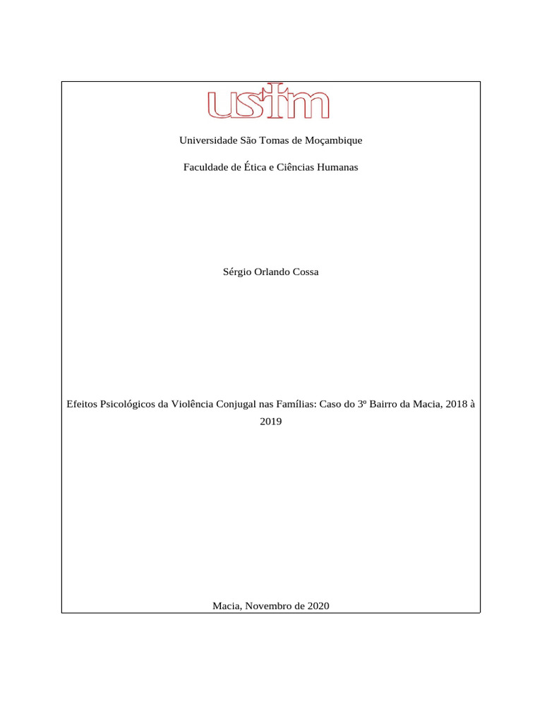 Efeitos Psicológicos da Violência Conjugal | PDF | Violência doméstica ...