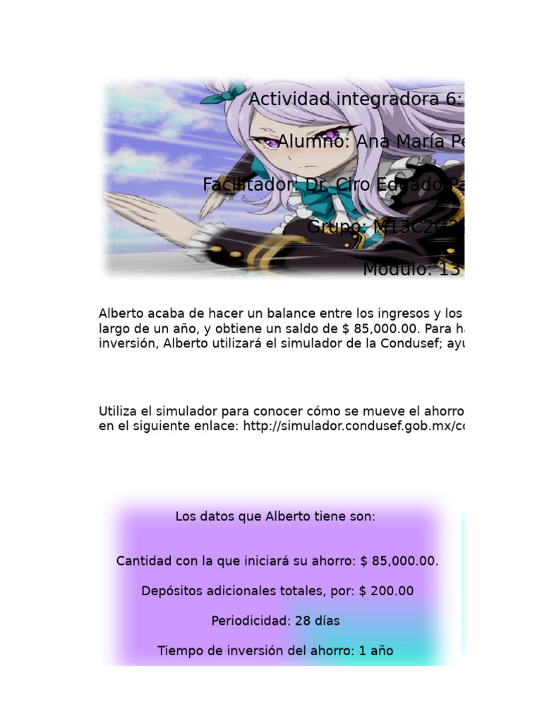 Docsity Actividad Integradora 6 Mi Inversion 8 | PDF | Bancos | Ahorro Docsity Actividad Integradora 6 Mi Inversion 8 | PDF | Bancos | Ahorro