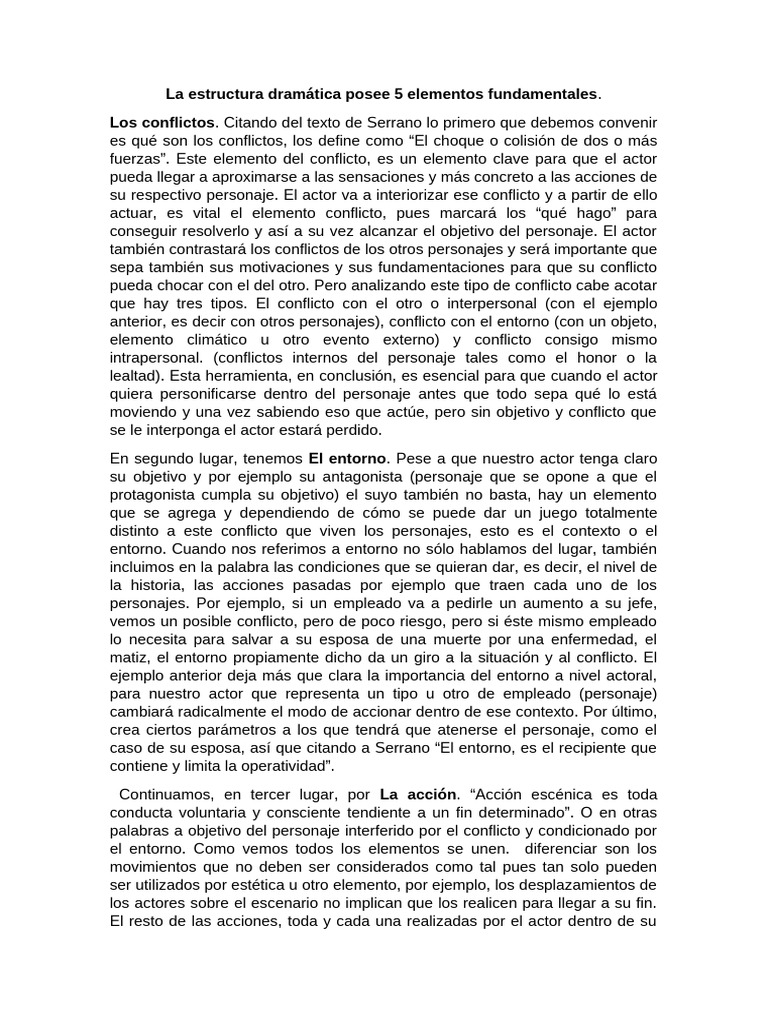 La Estructura Dramática Posee 5 Elementos Fundamentales | PDF