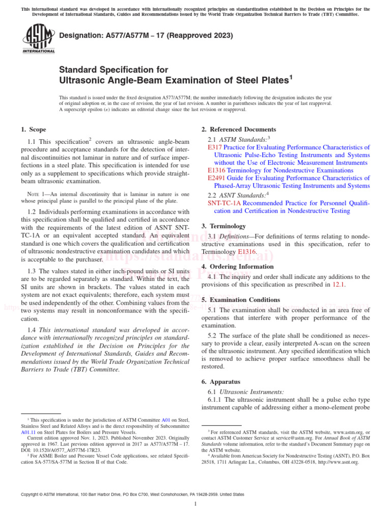 Astm A577 A577m 17 2023 | PDF | Nondestructive Testing