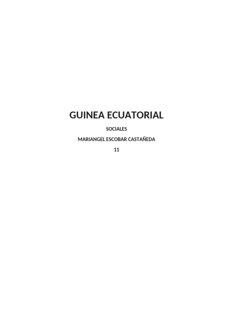Guinea Ecuatorial | PDF | Política | Viajes y turismo