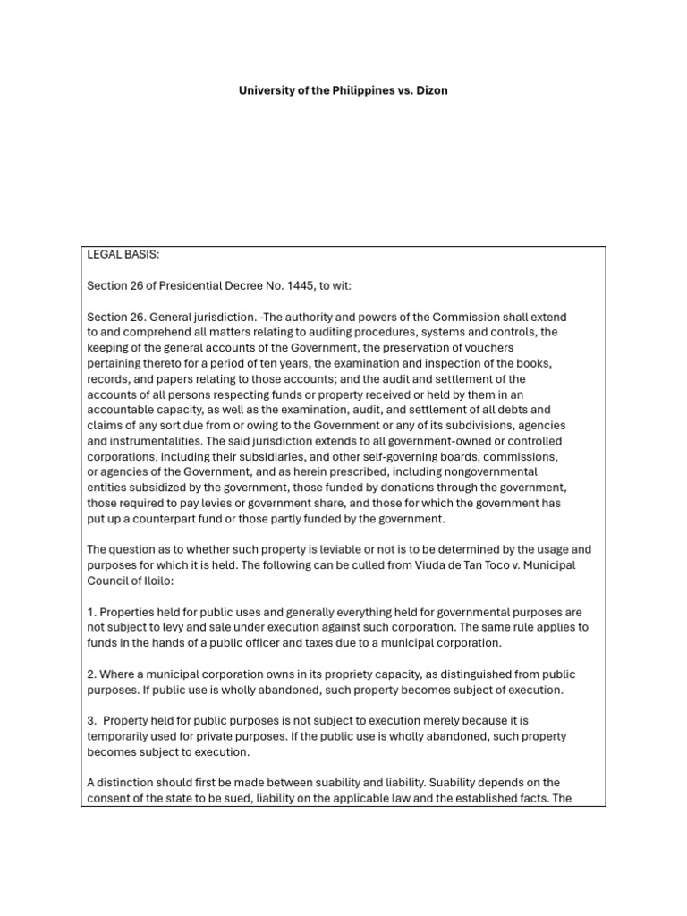 University of The Philippines v. Dizon | PDF | Judgment (Law) | Justice