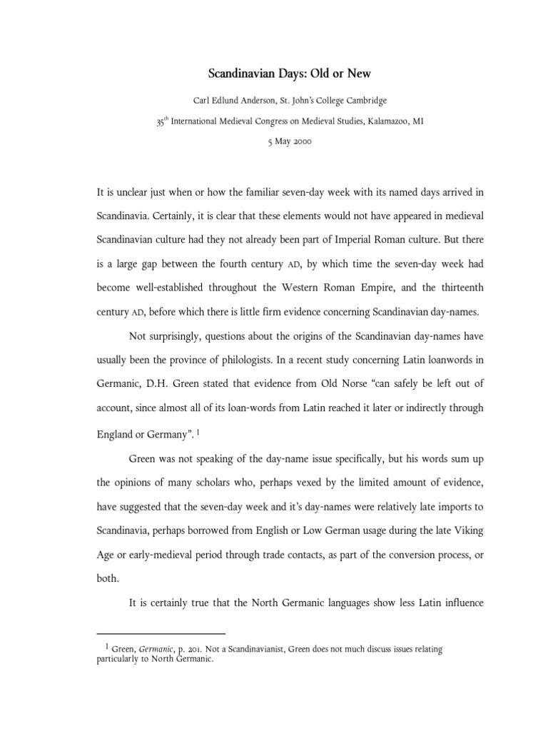 Anderson, Carl Edlund (2000) - Scandinavian Days - Old or New | PDF ...