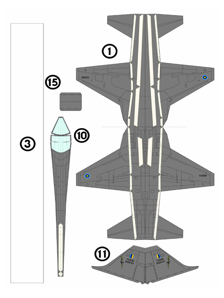 RMAF F5E Squadron 12 All Grey Paper Model (Recolored and Remarked by ...