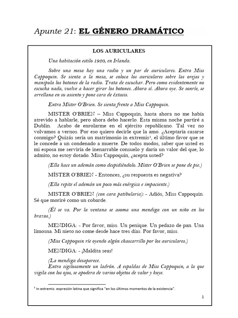 Apunte 21 GÉNERO DRAMÁTICO | PDF | Teatro