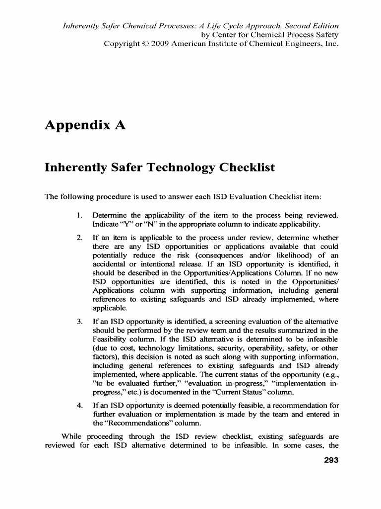 Inherently Safer Chemical Processes - 2008 - Appendix A Inherently ...