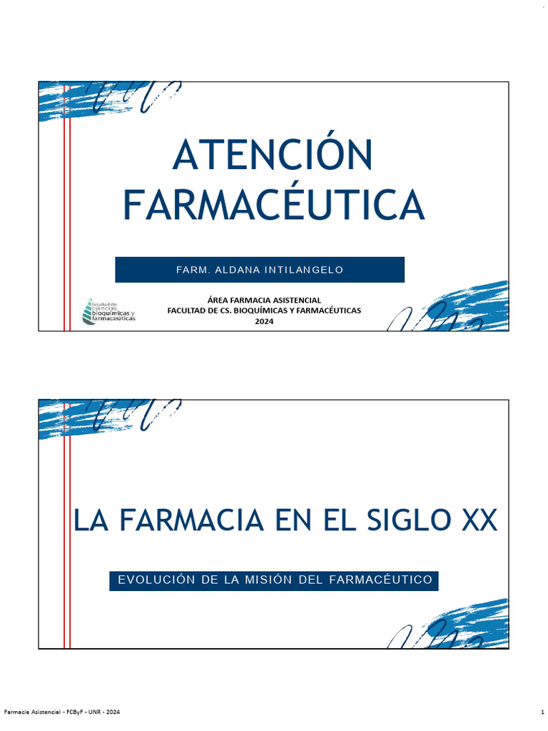 Atencion Farmaceutica - Farm Asist 2024 - Guia de Clase | PDF | Farmacia | Farmacéutico