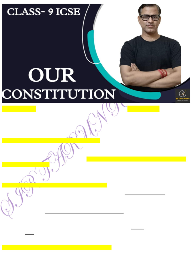 Our Constitution | PDF | Politics Of India | Political Science