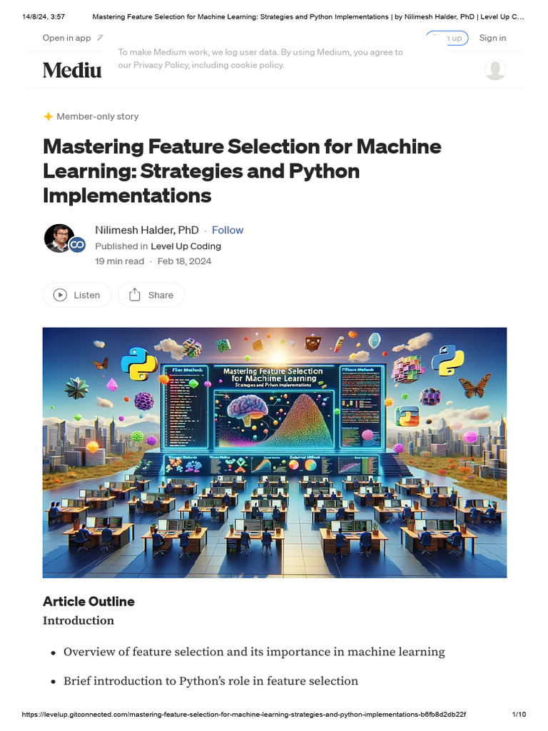 Mastering Feature Selection For Machine Learning - Strategies and Python Implementations - by ...