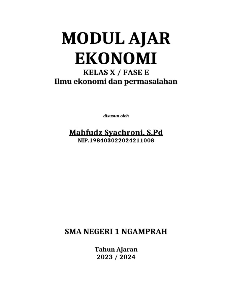 Modul Ajar Ekonomi | PDF