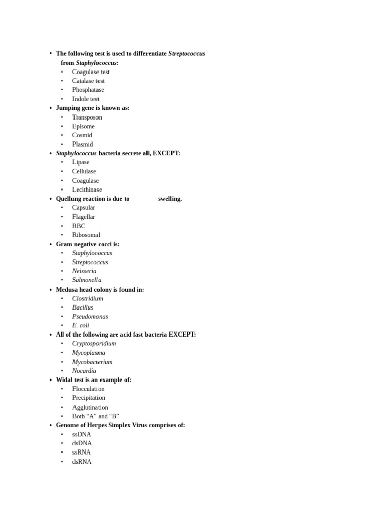 1000 Microbiology MCQs With Key | PDF | Immune System | Bacteria