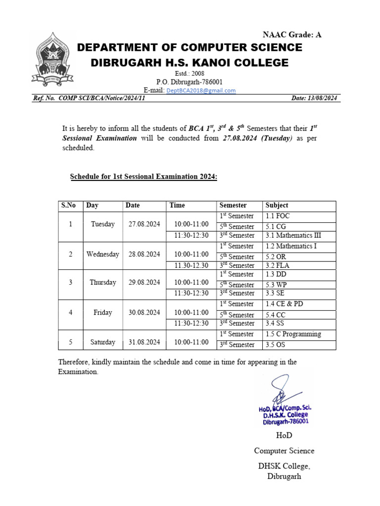 Notice 1st Sessional 2024 | PDF | Science