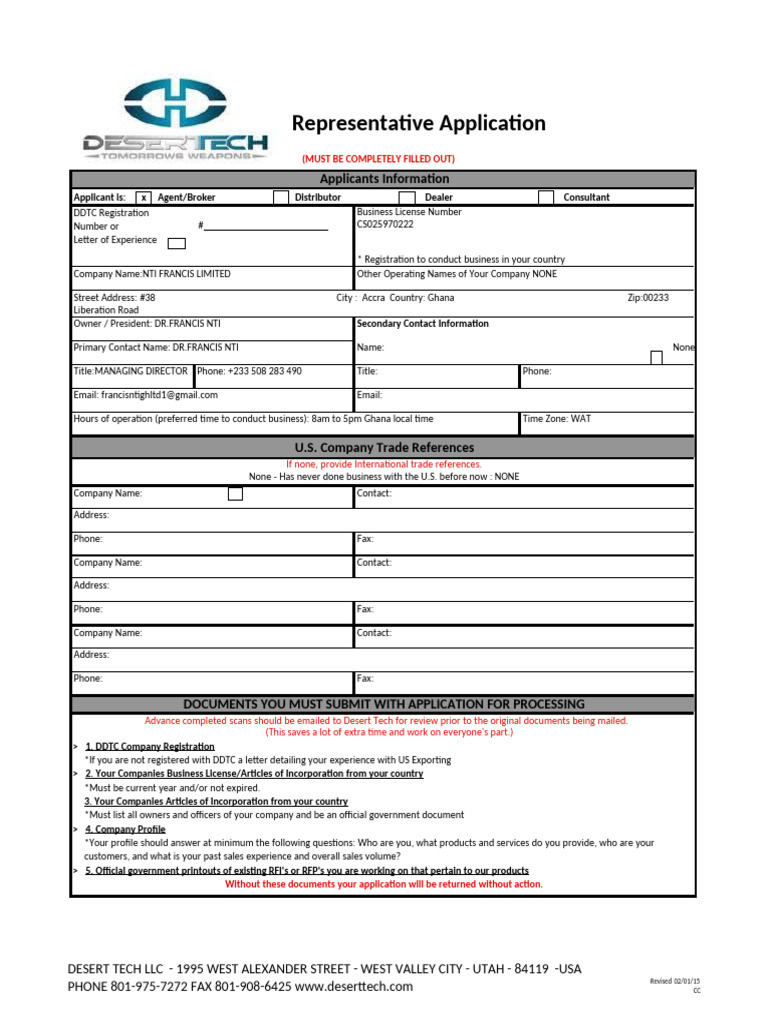 Rep Application 1502 | PDF | Business