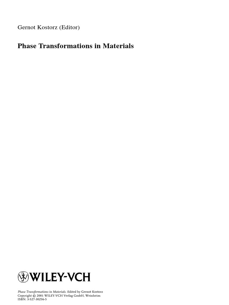 Phase Transformations in Materials - 2001 - Kostorz - Frontmatter | PDF ...