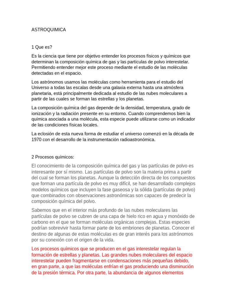 Astroquimica | PDF | Polvo Cósmico | Moléculas