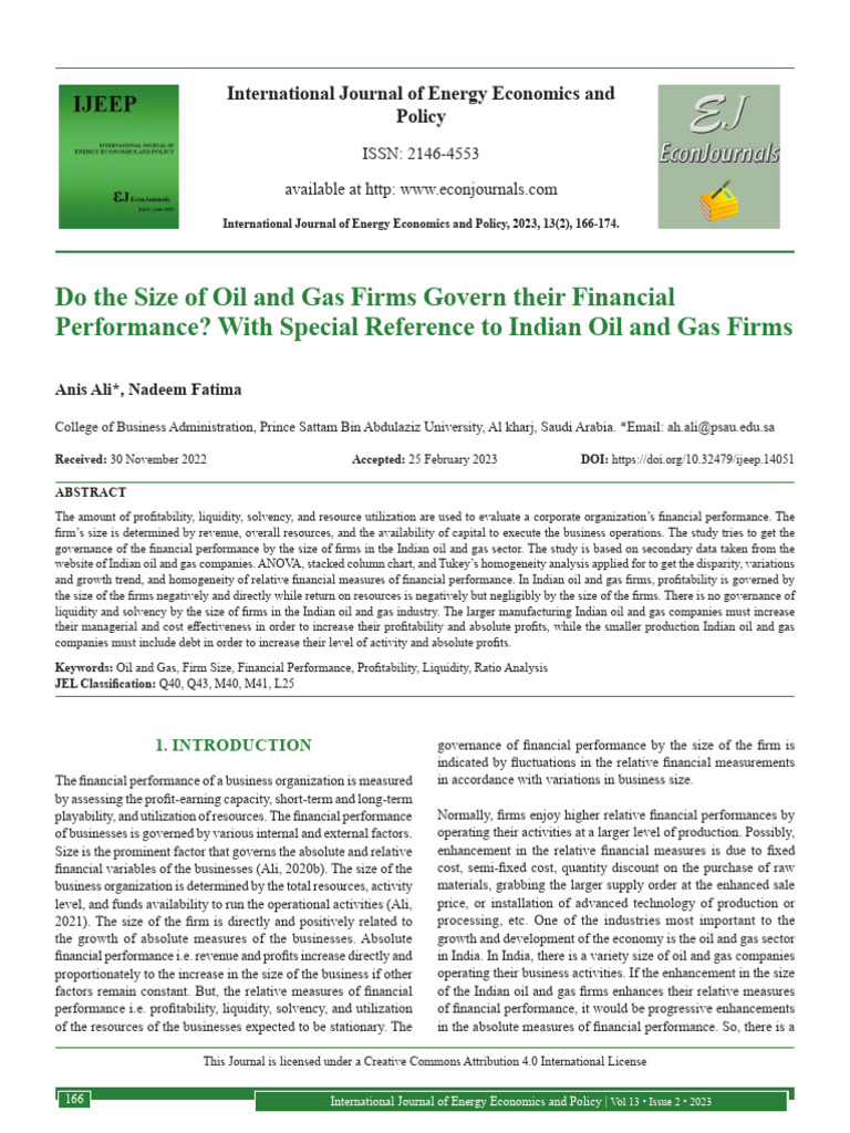 Indian Oil & Gas Firm Size Impact | PDF | Capital Structure | Financial ...