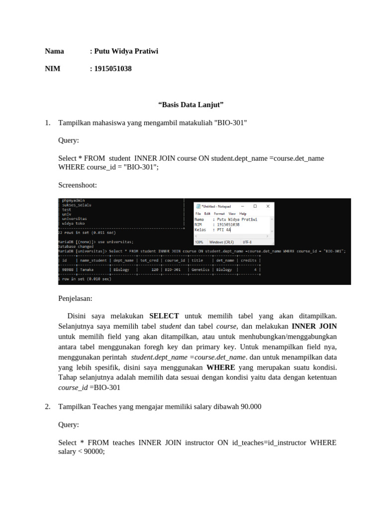 Basis Data Lanjut | PDF