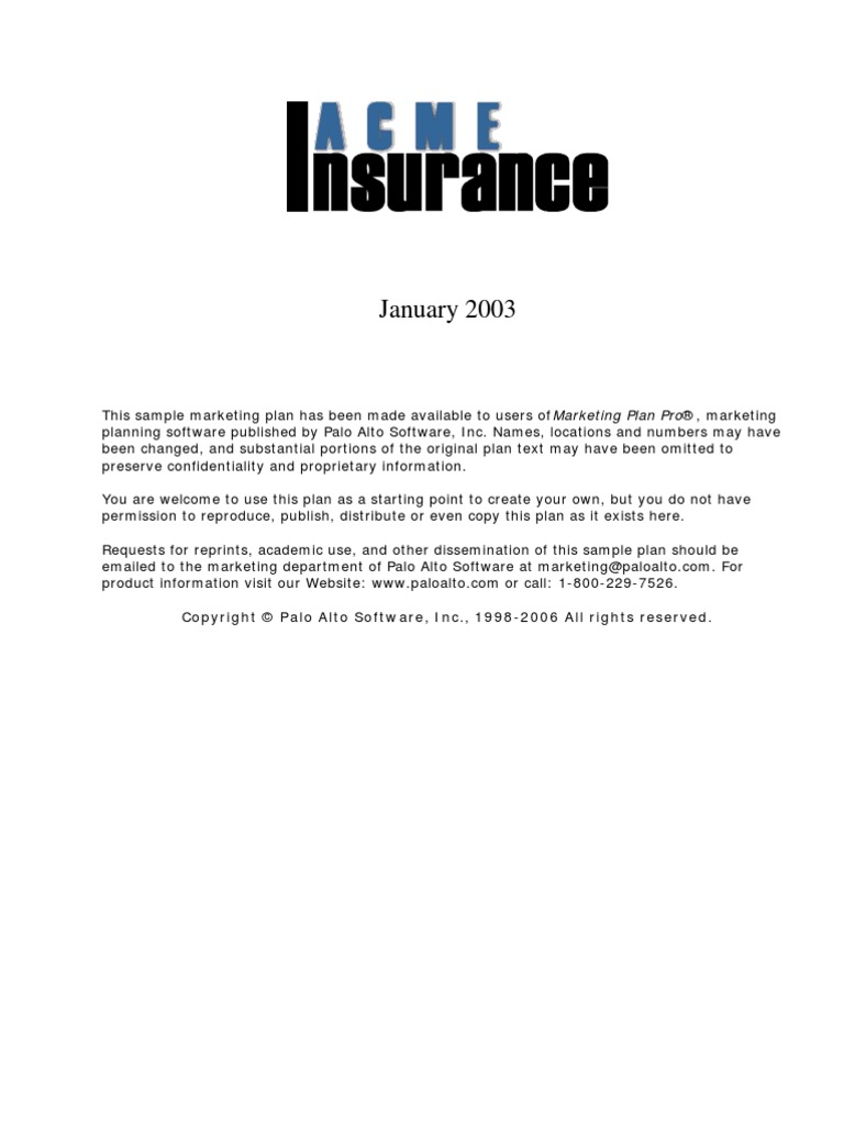 Acme Insurance, Inc. | PDF | Insurance | Strategic Management
